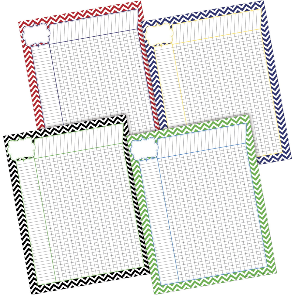 Barker Creek Nautical Chevron Incentive Chart Set, Pack Of 4 – Virventures