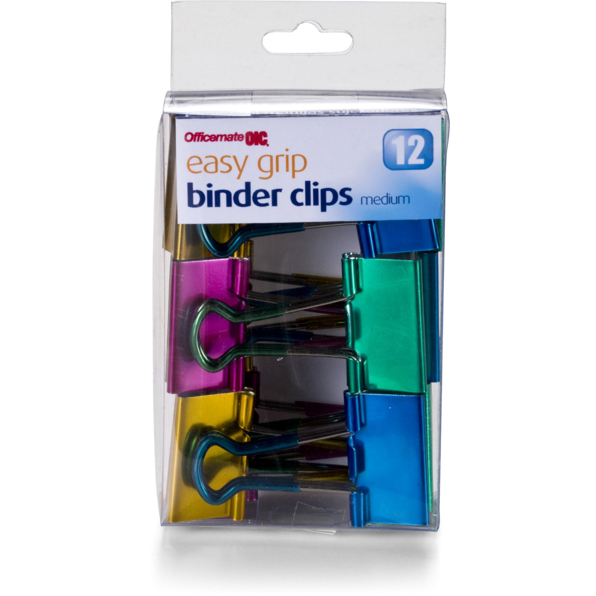Officemate Easy Grip Binder Clips, Metallic, Medium, Pack Of 12 ...