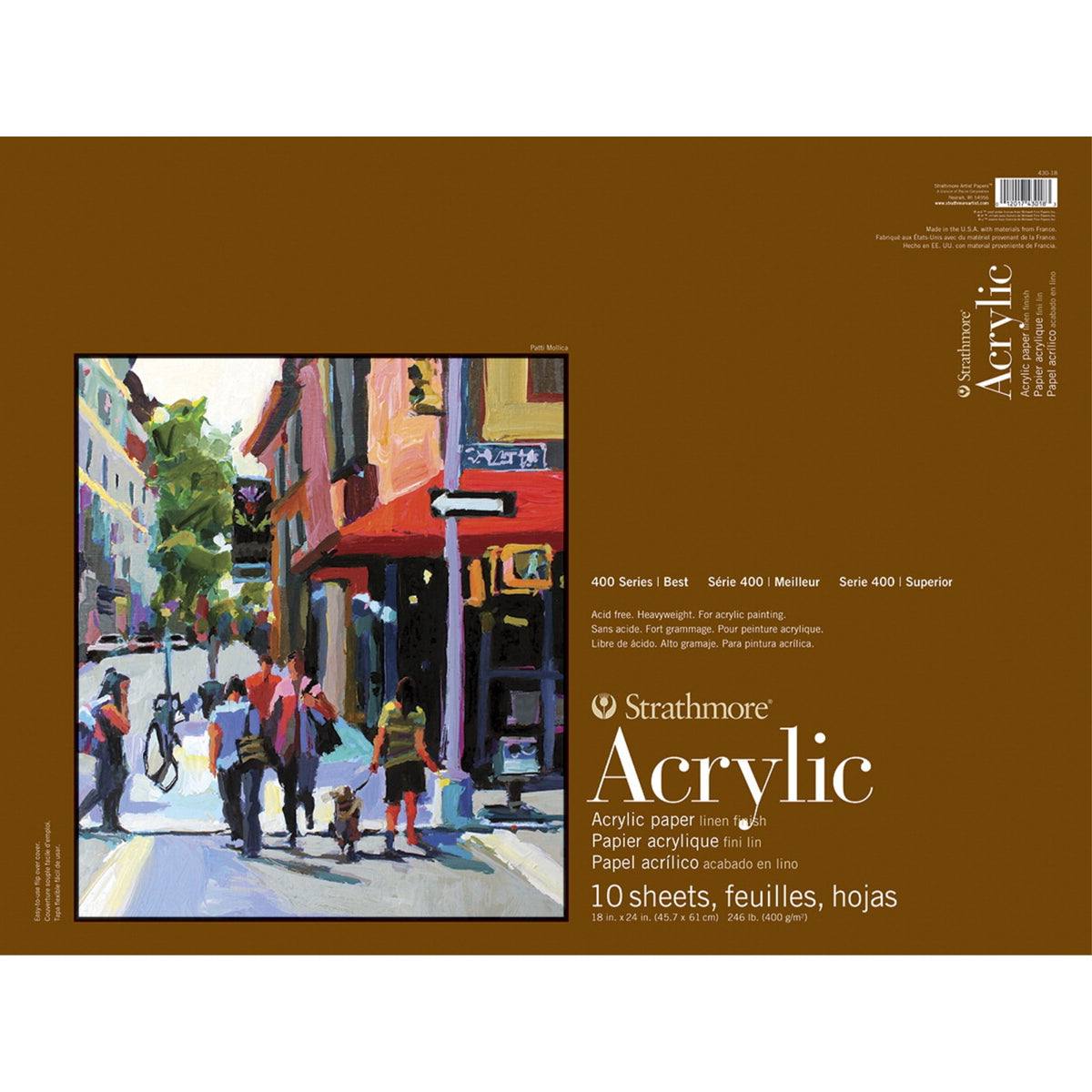 Strathmore 400 Series Acrylic Paper Pad, 18 X 24 Inches, 246 Lb, 10 ...