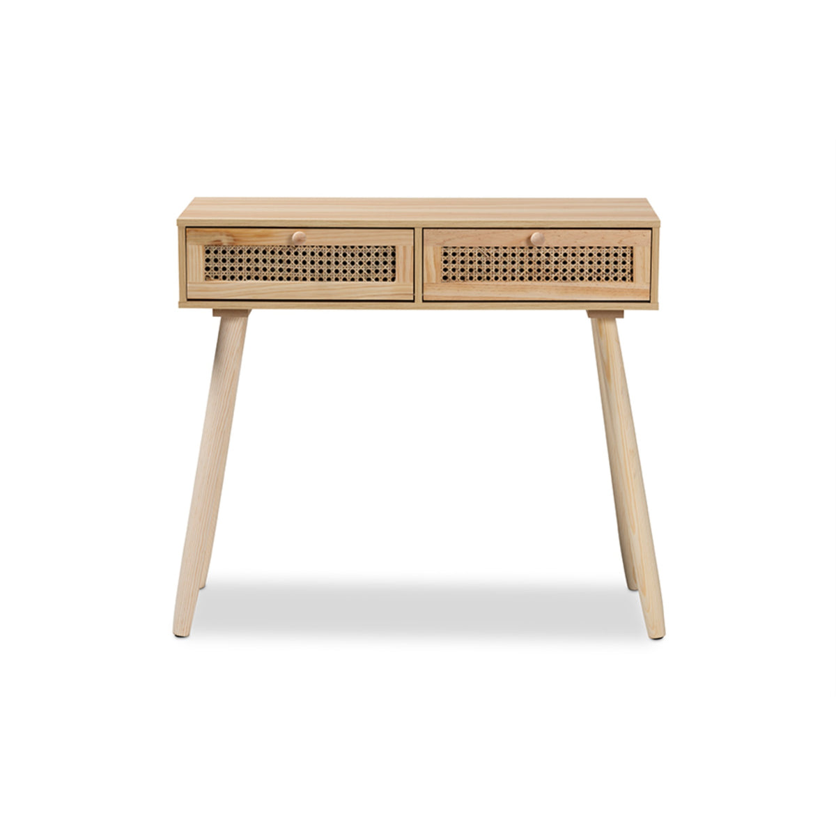 Baxton Studio Maclean Mid-Century Modern Rattan And Natural Brown ...
