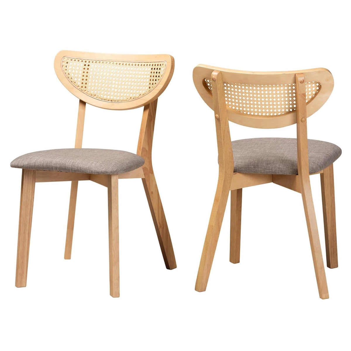 Baxton Studio Dannell Mid-Century Modern Grey Fabric And Natural Oak F ...