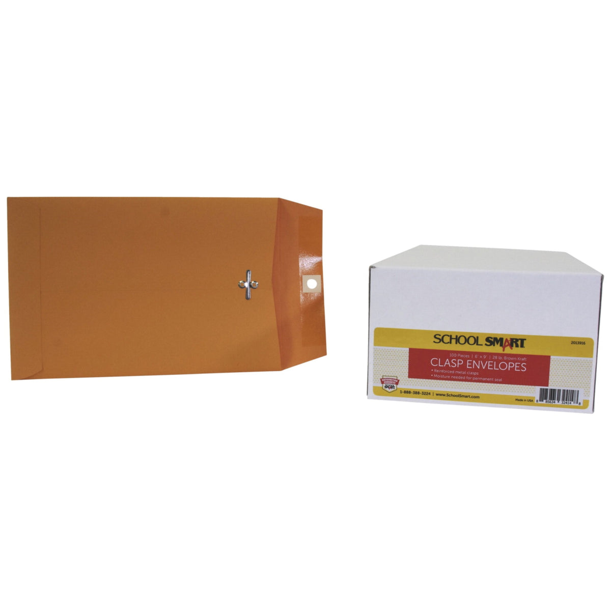 School Smart Kraft Envelopes With Clasp, 6 X 9 Inches, Pack Of 100 ...