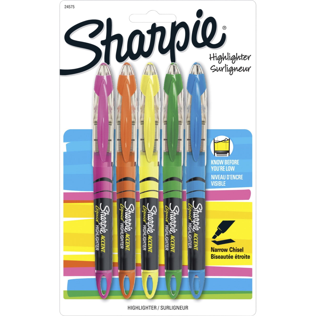 Sharpie Liquid Accent Highlighter, Chisel Tip, Assorted Colors, Set Of ...