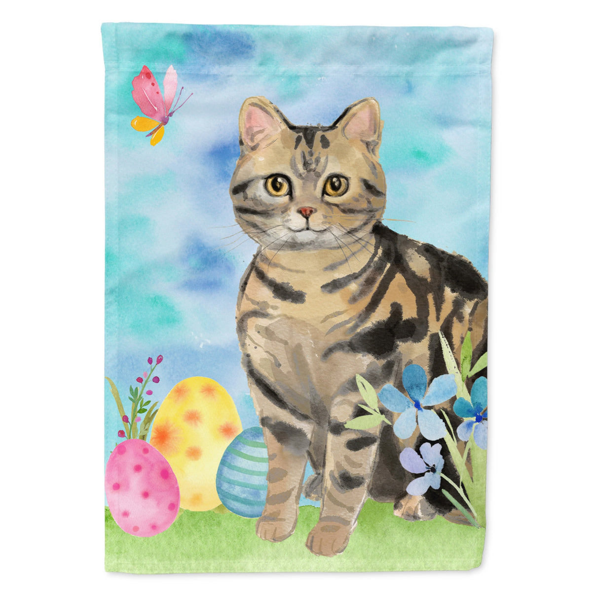 American Shorthair Brown Tabby Easter Eggs Flag Canvas House Size ...