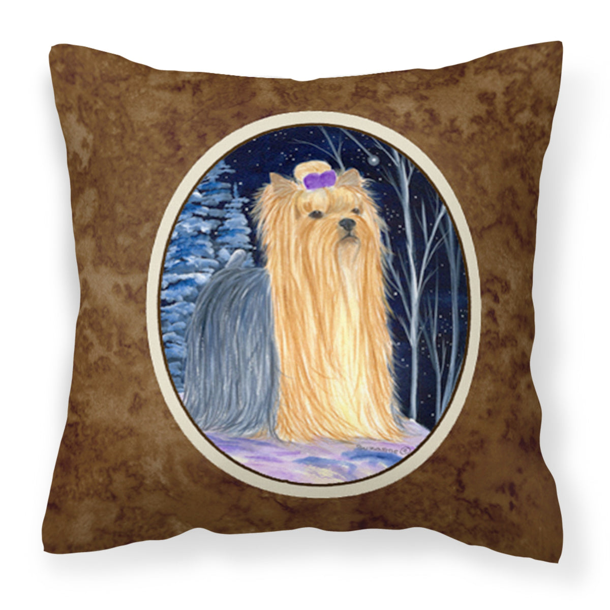 Starry Night Yorkie Fabric Decorative Pillow – Virventures