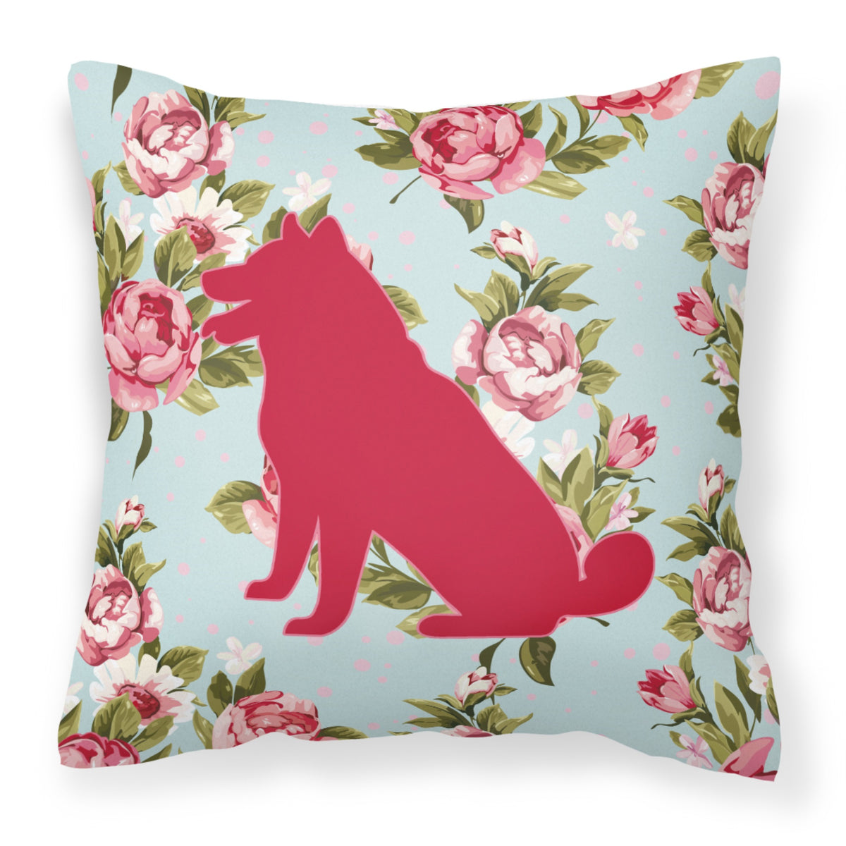 Shiba Inu Shabby Chic Blue Roses Bb1113 Fabric Decorative Pillow ...