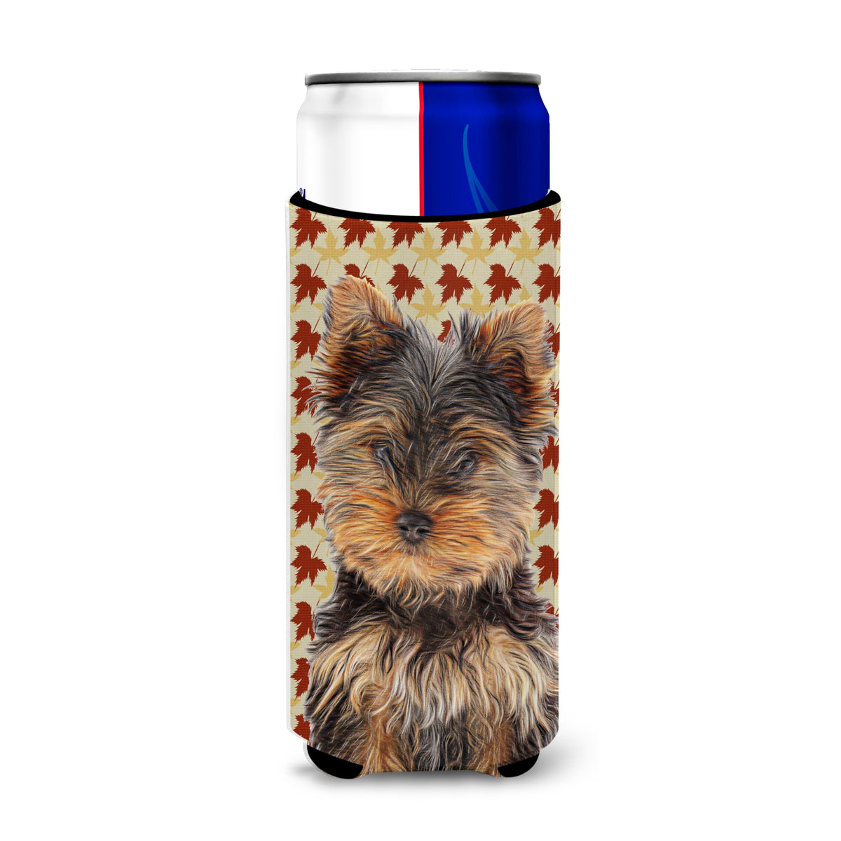 Fall Leaves Yorkie Puppy / Yorkshire Terrier Ultra Hugger For Slim Cans ...