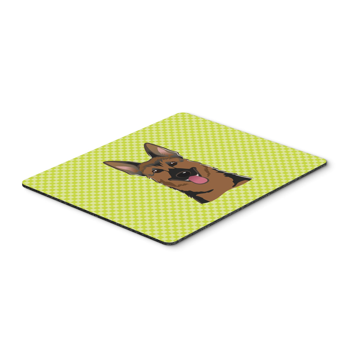 Checkerboard Lime Green German Shepherd Mouse Pad, Hot Pad Or Trivet ...