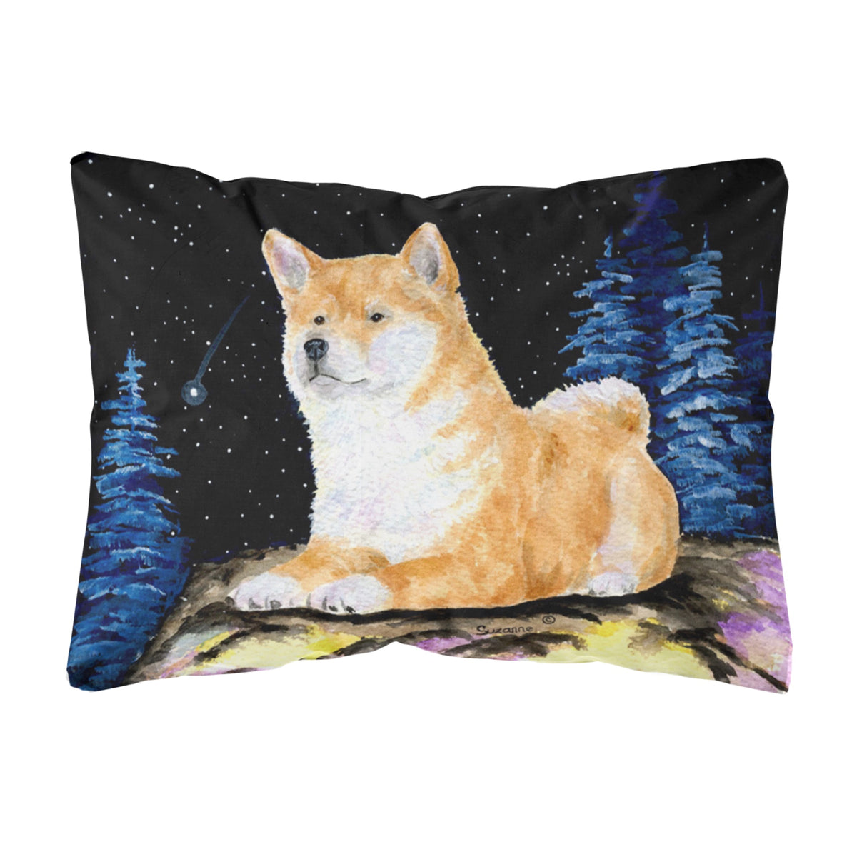 Starry Night Shiba Inu Canvas Fabric Decorative Pillow – Virventures