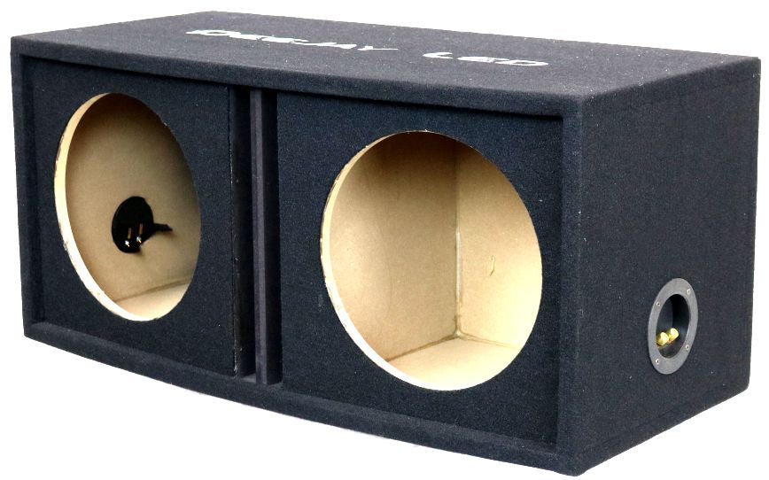 Double Heavy Duty 12-In Tuned Ported Round Woofer Empty Car Speaker Box ...