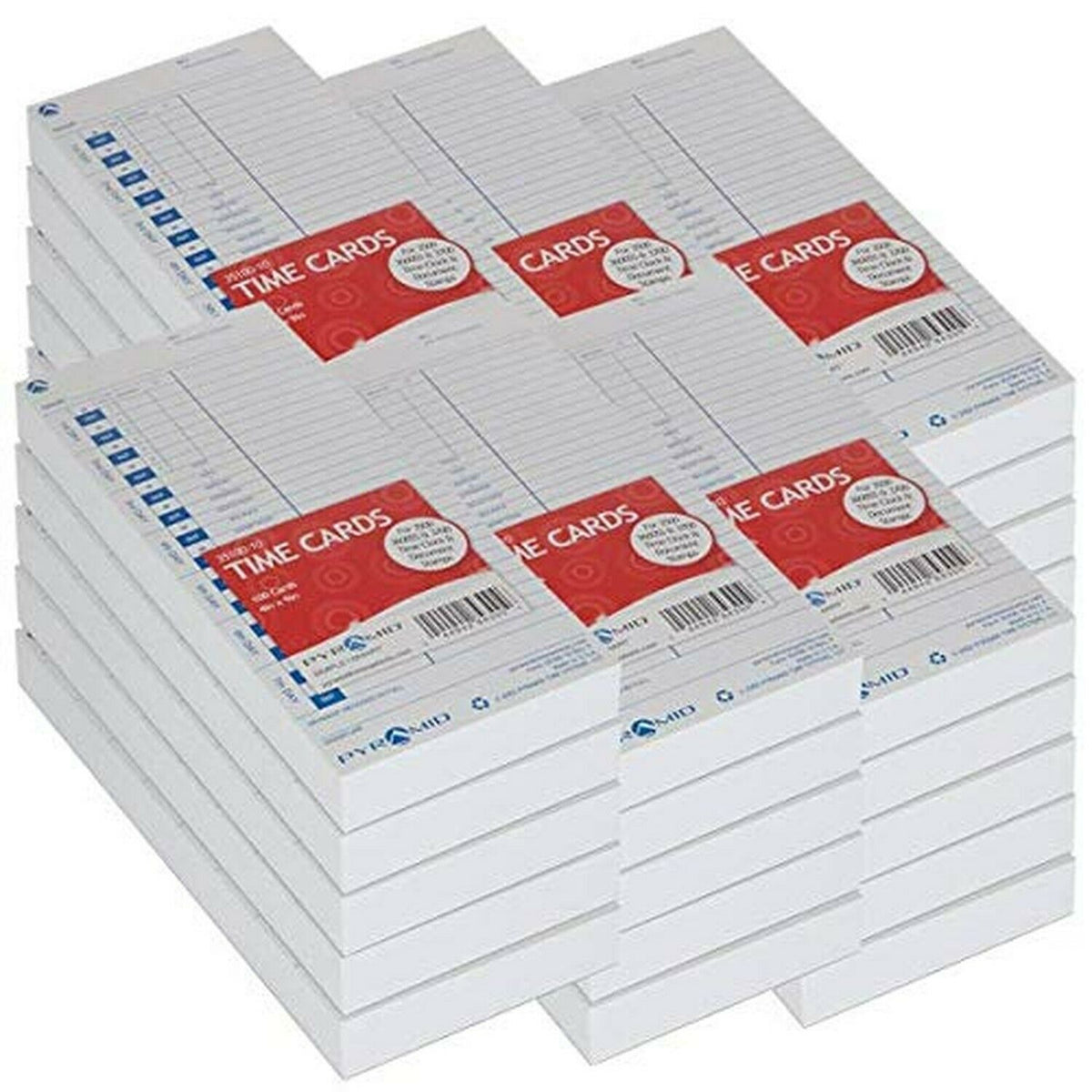 Pyramid Time Systems Attendance Cards For Time Clock Models 3500/3550S ...