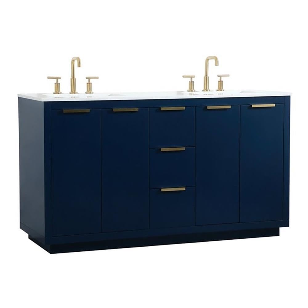 Elegant Decor Blake 60 Aluminum Alloy Mdf Double Bathroom Vanity In Bl ...