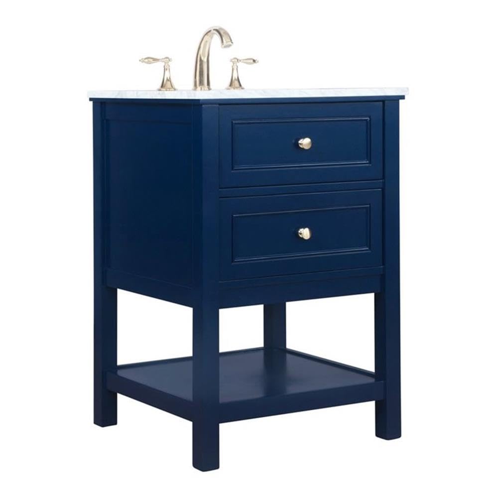 Elegant Decor Metropolis 24 Solid Wood And Metal Single Bathroom Vanit ...