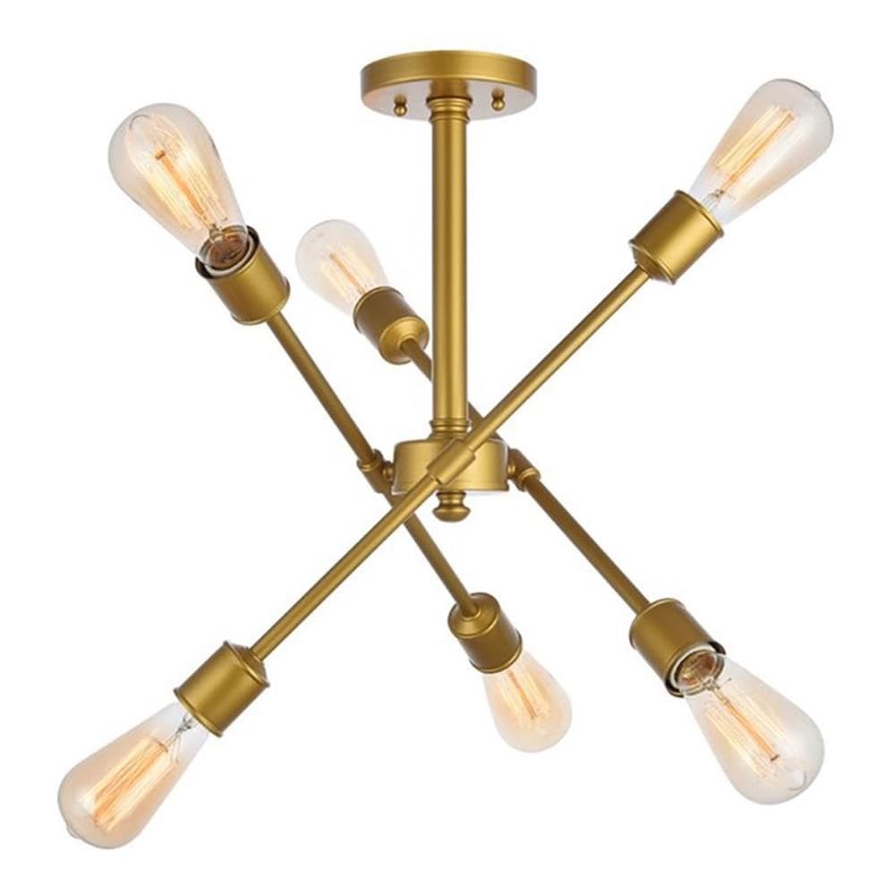 Living District Indoor Modern Home Decor Bright Axel 6 Lights Brass Fl ...