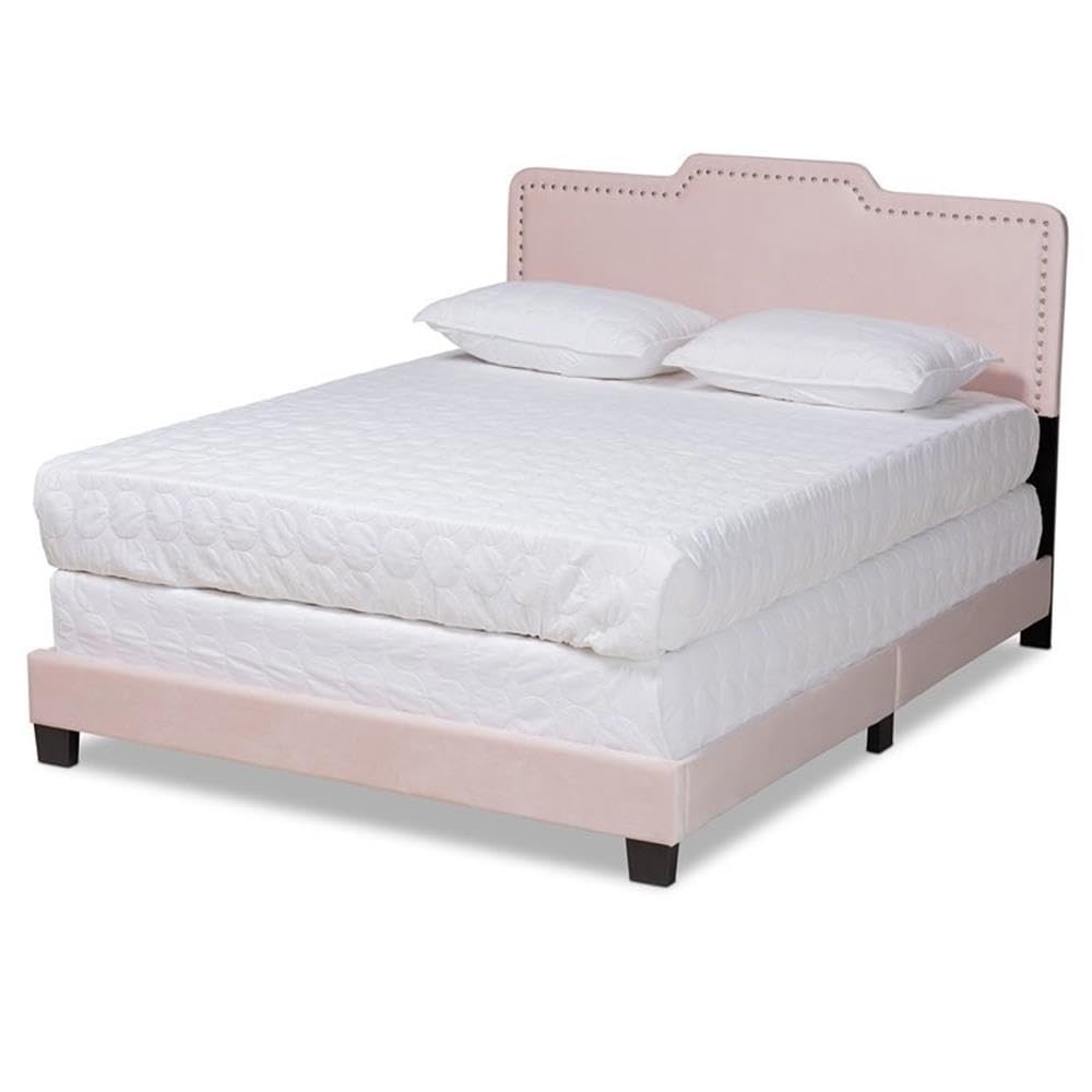 Baxton Studio Benjen Modern And Contemporary Glam Light Pink Velvet Fa ...