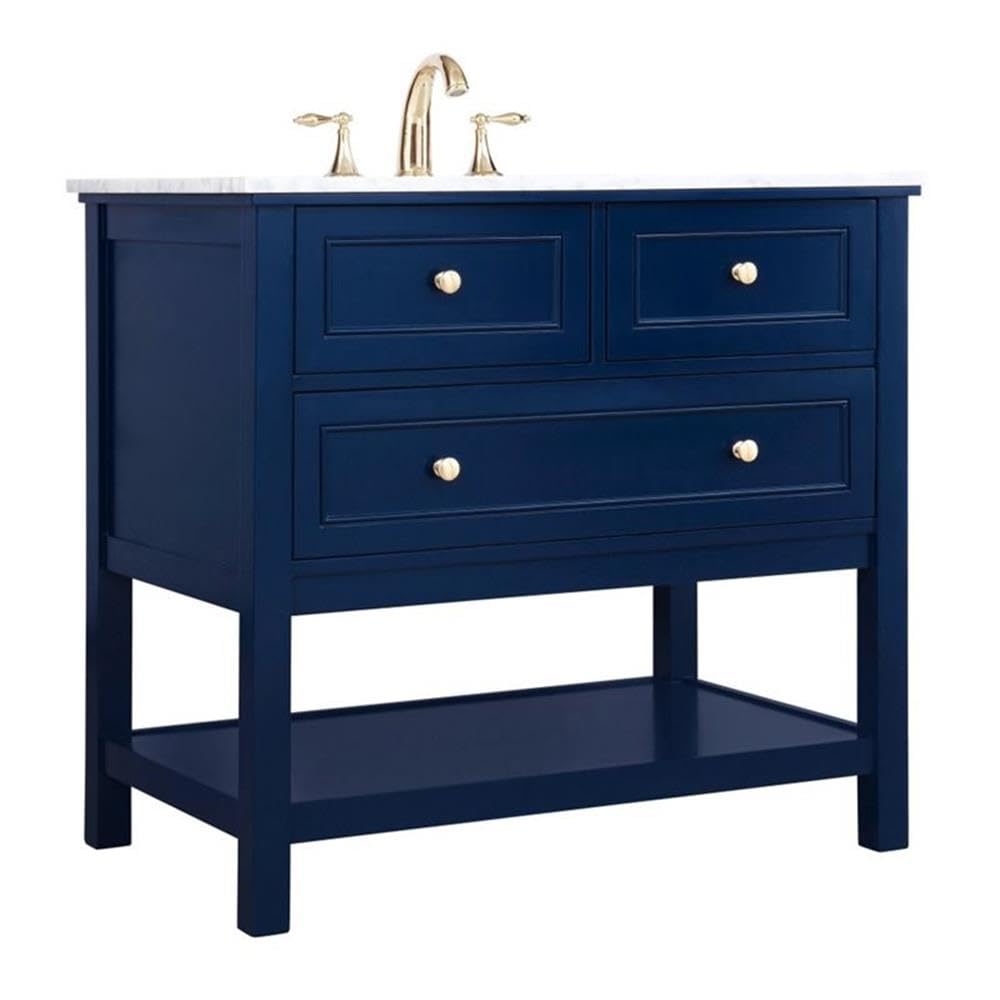 Elegant Decor Metropolis 36 Solid Wood And Metal Single Bathroom Vanit ...