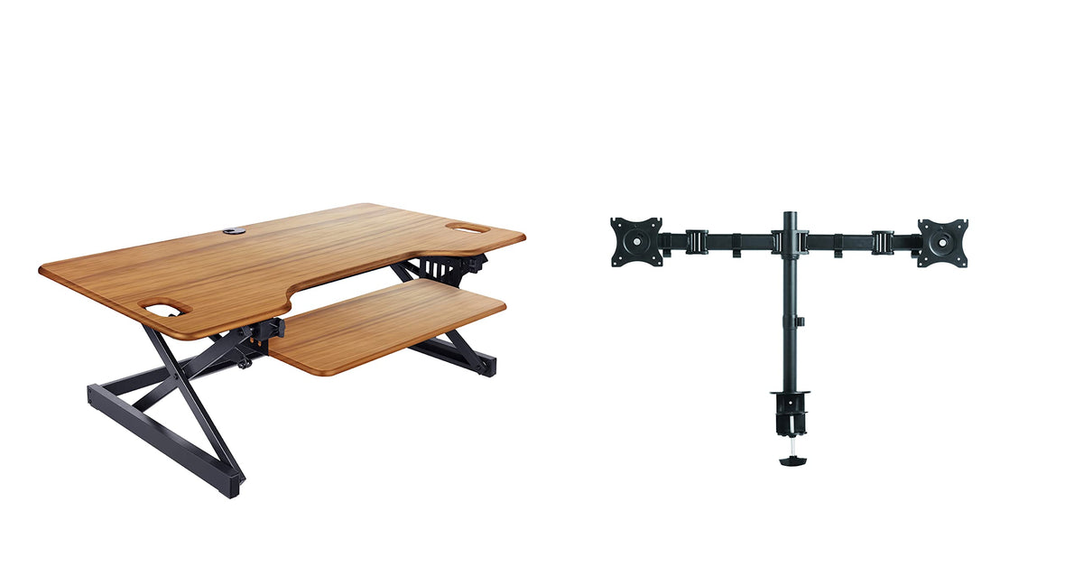 Rocelco 46' Large Height Adjustable Desk Converter, Sit Stand Up Tripl – Virventures