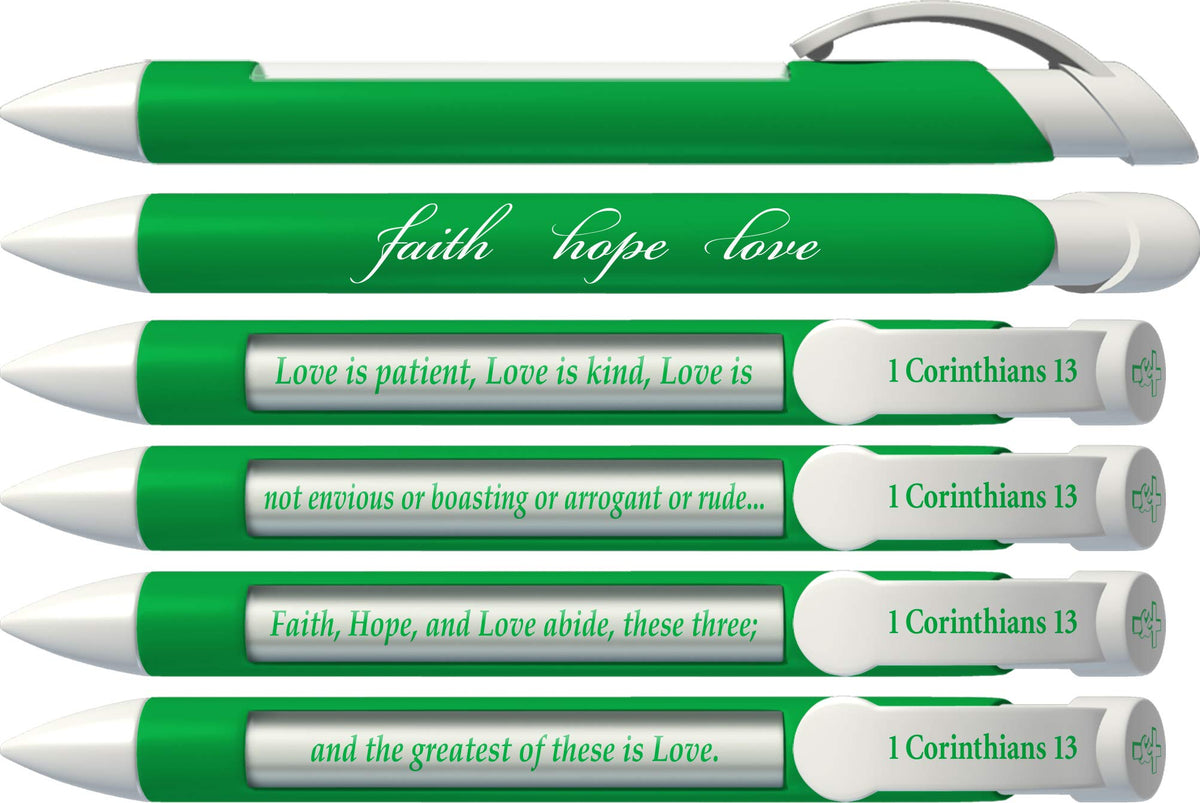 Greeting Pen Bible Verse Pen- 1St Corinthians Rotating Message 6 Pen S ...