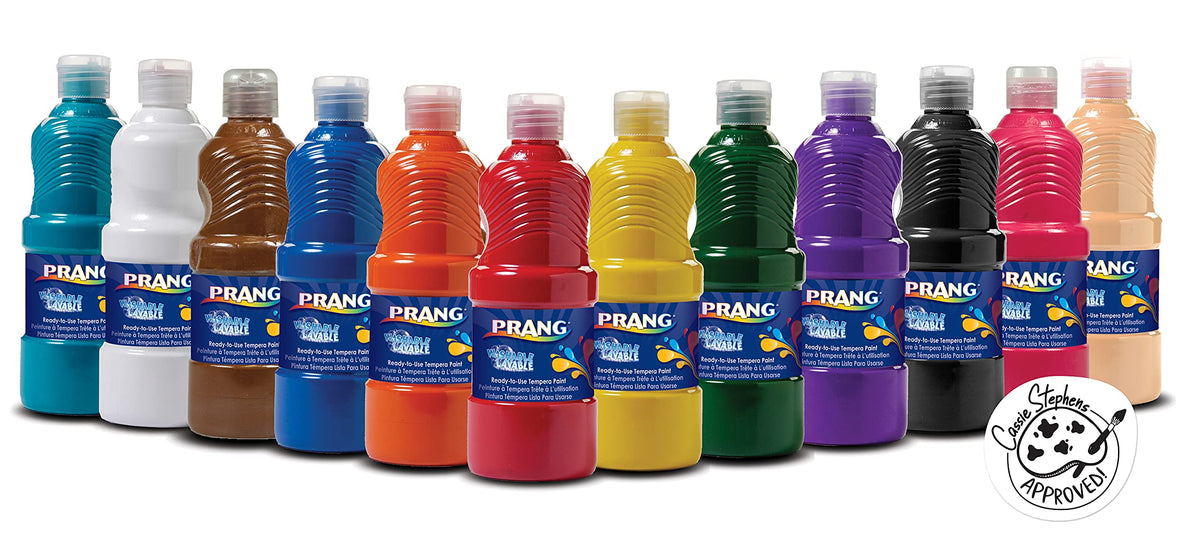 Prang Washable Tempera Paint, Colors May Vary, 12 Count (X10796), 16 O ...