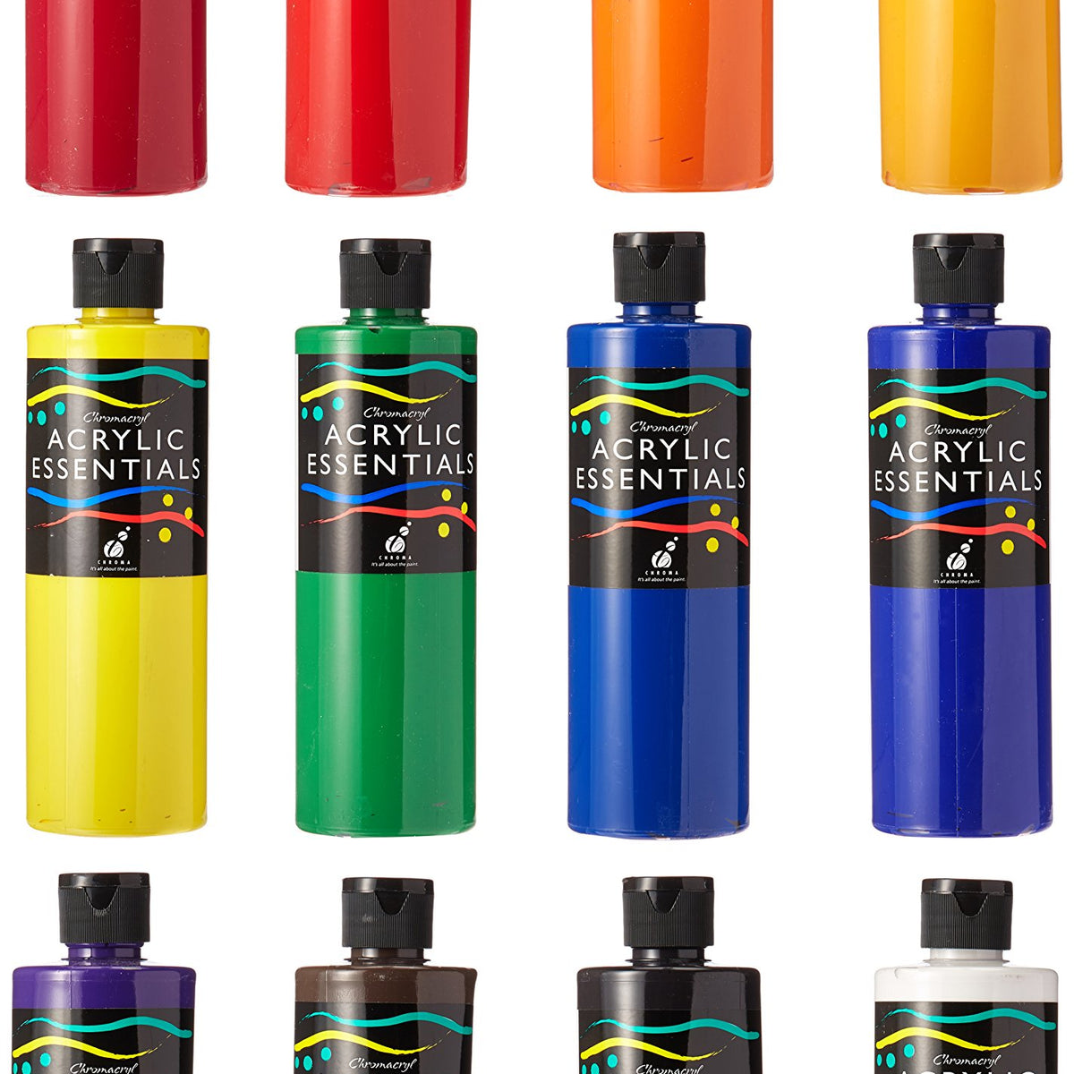 Chroma Acrylic Essential Set, Assorted Vibrant Colors, Set Of 12 Pints ...