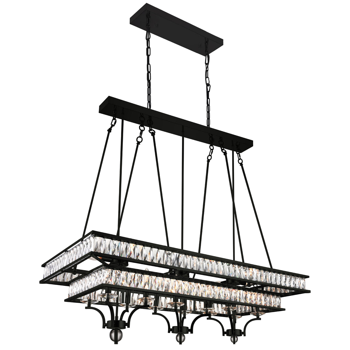 Shalia 20 Light Island Chandelier With Black Finish – Virventures