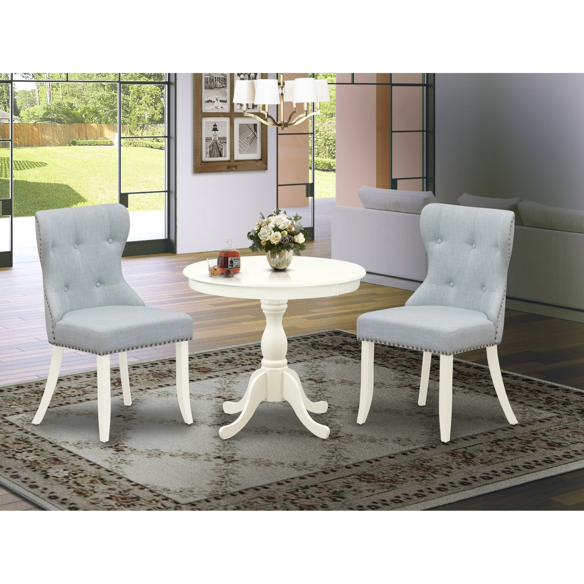 East West Furniture Amsi3-Lwh-15 3 Piece Dining Table Set Consists Of 1 ...