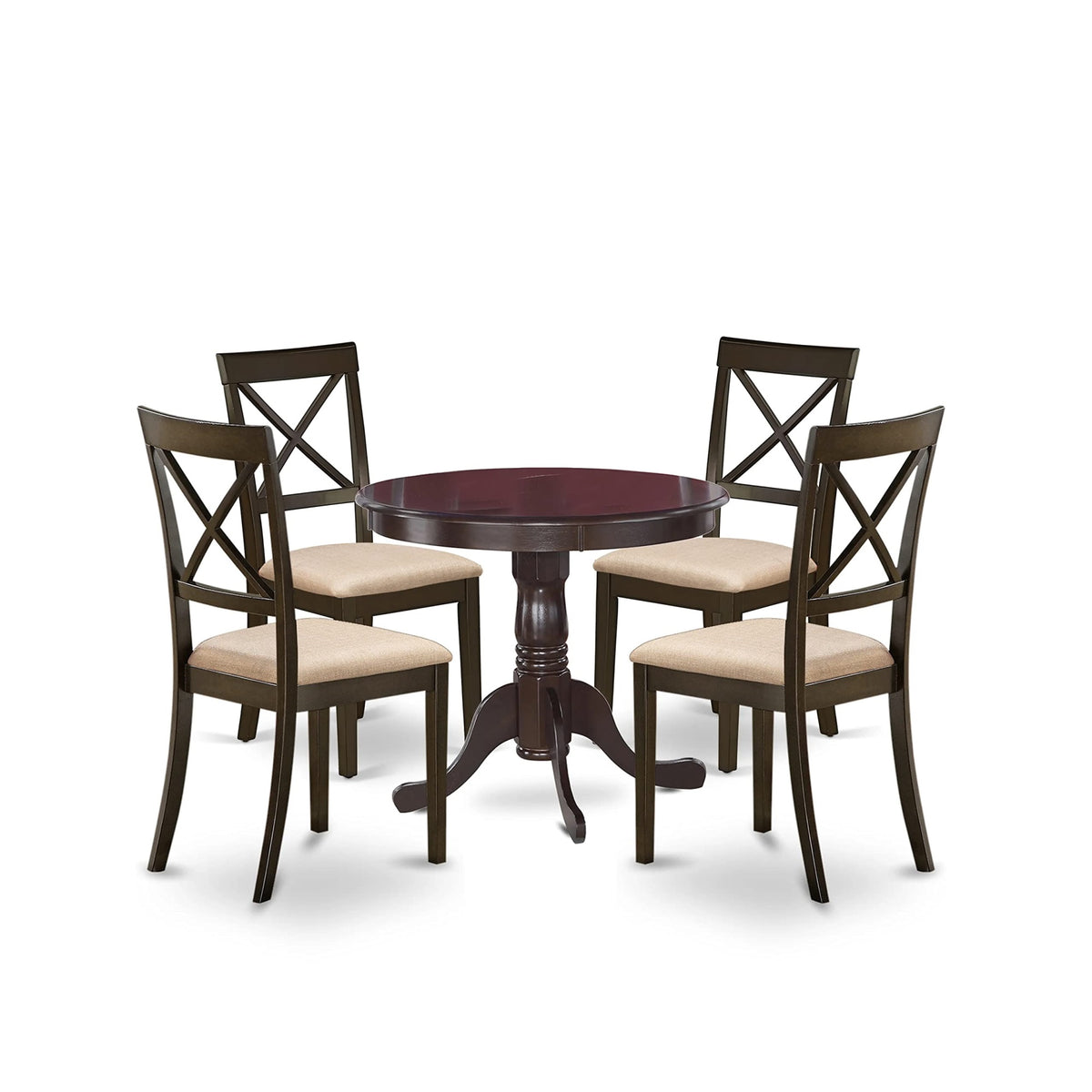 East-West Furniture Anbo5-Cap-C Wooden Dining Table Set- 4 Amazing ...