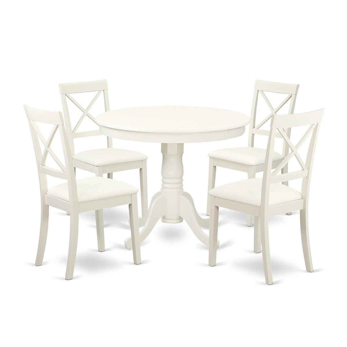 East West Furniture Anbo5-Lwh-Lc Antique 5 Piece Kitchen Set For 4 ...
