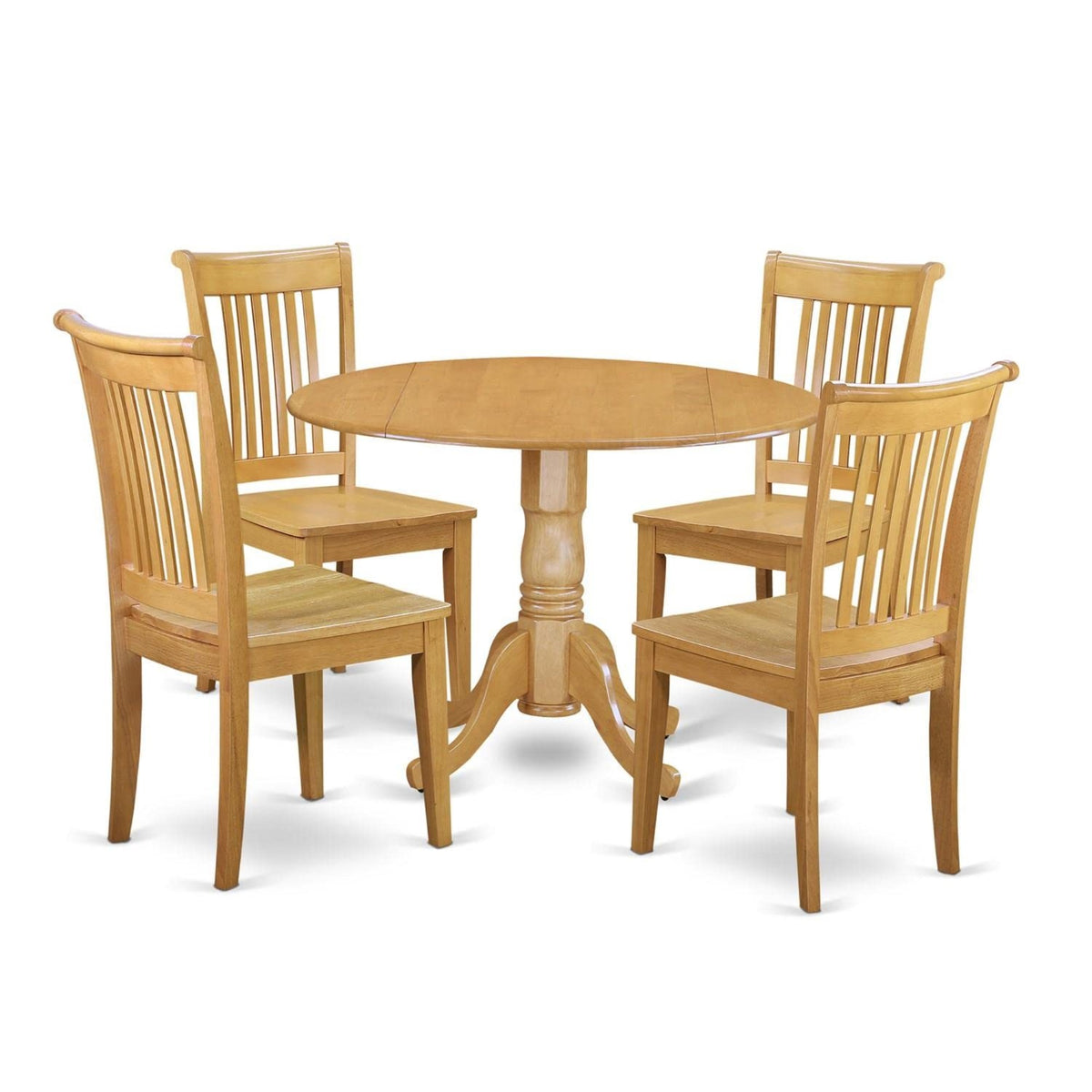 Casafoyer Dlpo5-Oak-W 5 Piece Modern Dining Table Set Includes A Round ...