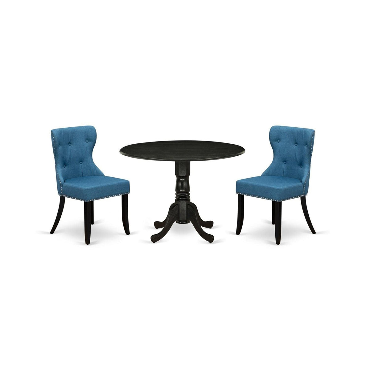 Casafoyer Dlsi3-Abk-21 3 Piece Modern Dining Table Set Contains A Round ...