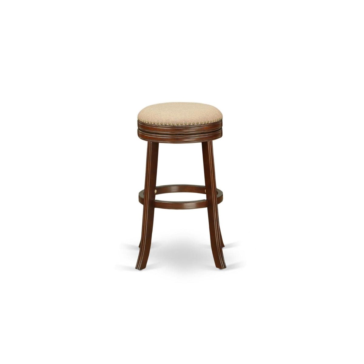 Yardlio Elegant Fluted Leg Kitchen Bar Stool | Comfortable Slat Back ...