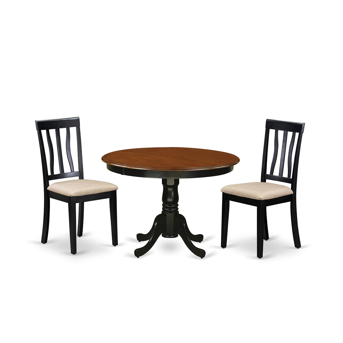 East West Furniture Hlan3-Bch-C 3 Piece Modern Dining Table Set ...