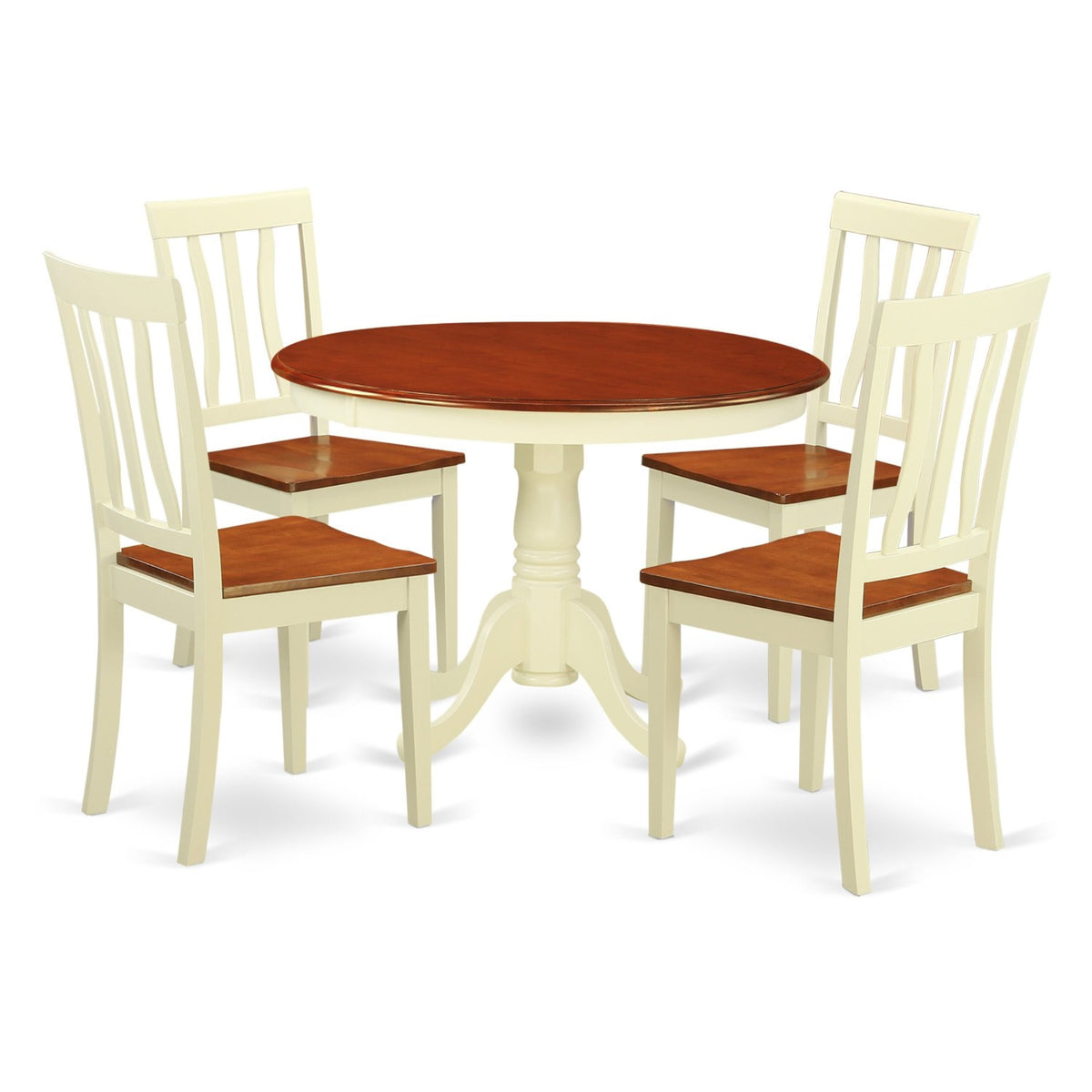 Casafoyer Hlan5-Bmk-W 5 Piece Modern Dining Table Set Includes A Round ...