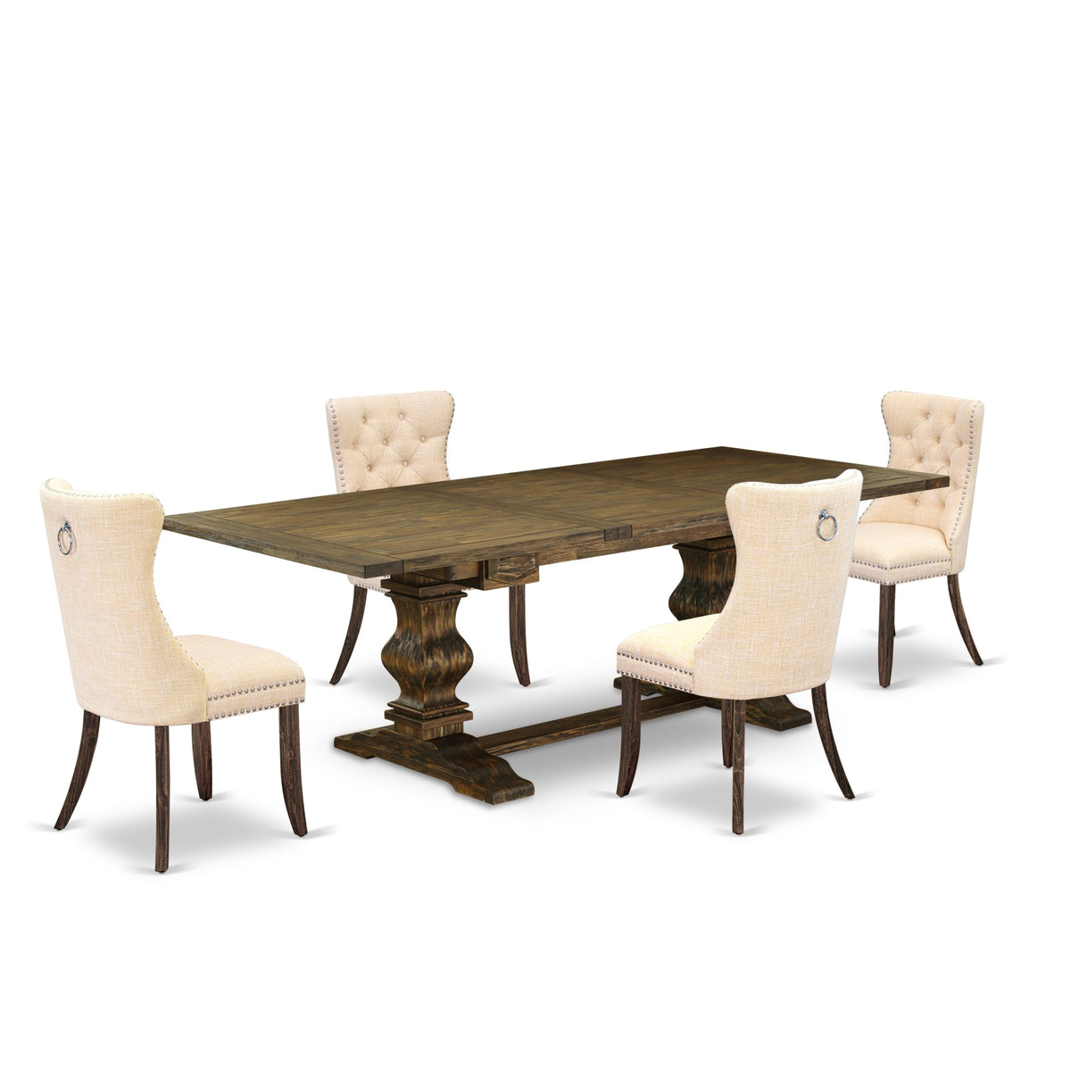 East West Furniture Lada5-07-T32 5 Piece Dining Table Set Contains A ...