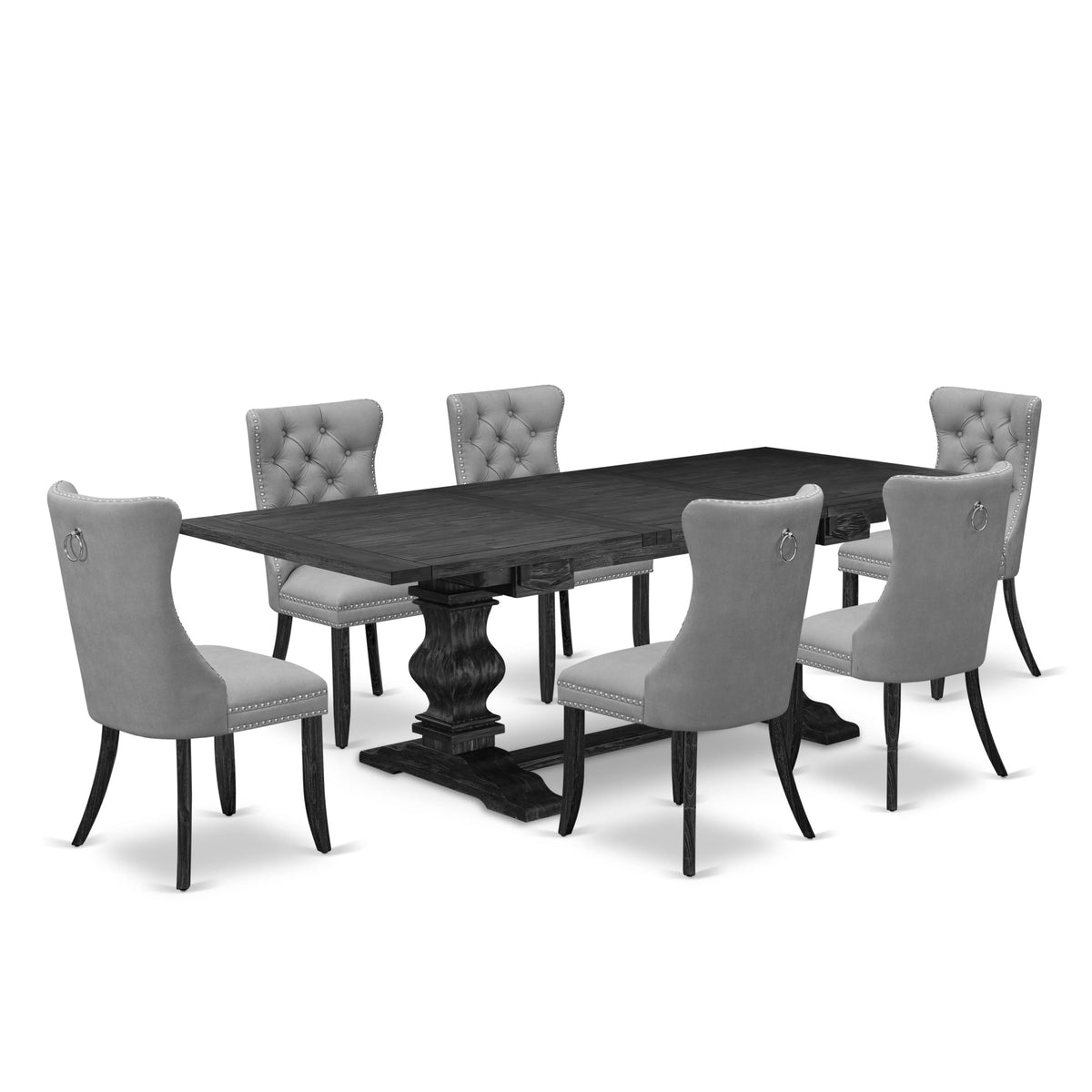 East West Furniture Lada7-07-T22 7 Piece Kitchen Set Consists Of A ...
