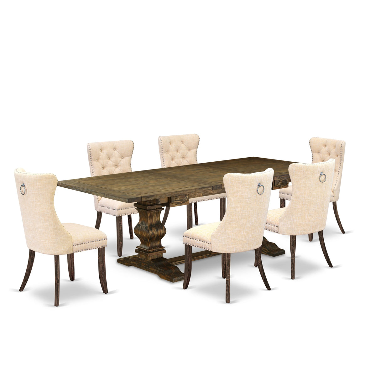 East West Furniture Lada7-07-T32 7 Piece Kitchen Set Consists Of A ...