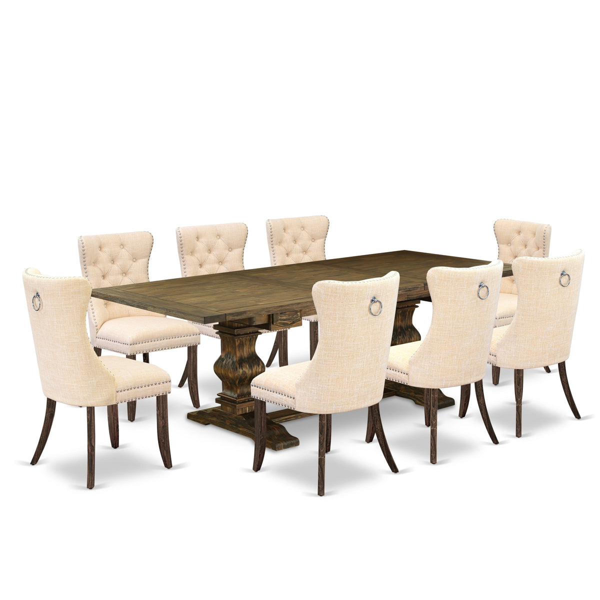 East West Furniture Lada9-07-T32 9 Piece Kitchen Set Includes A ...
