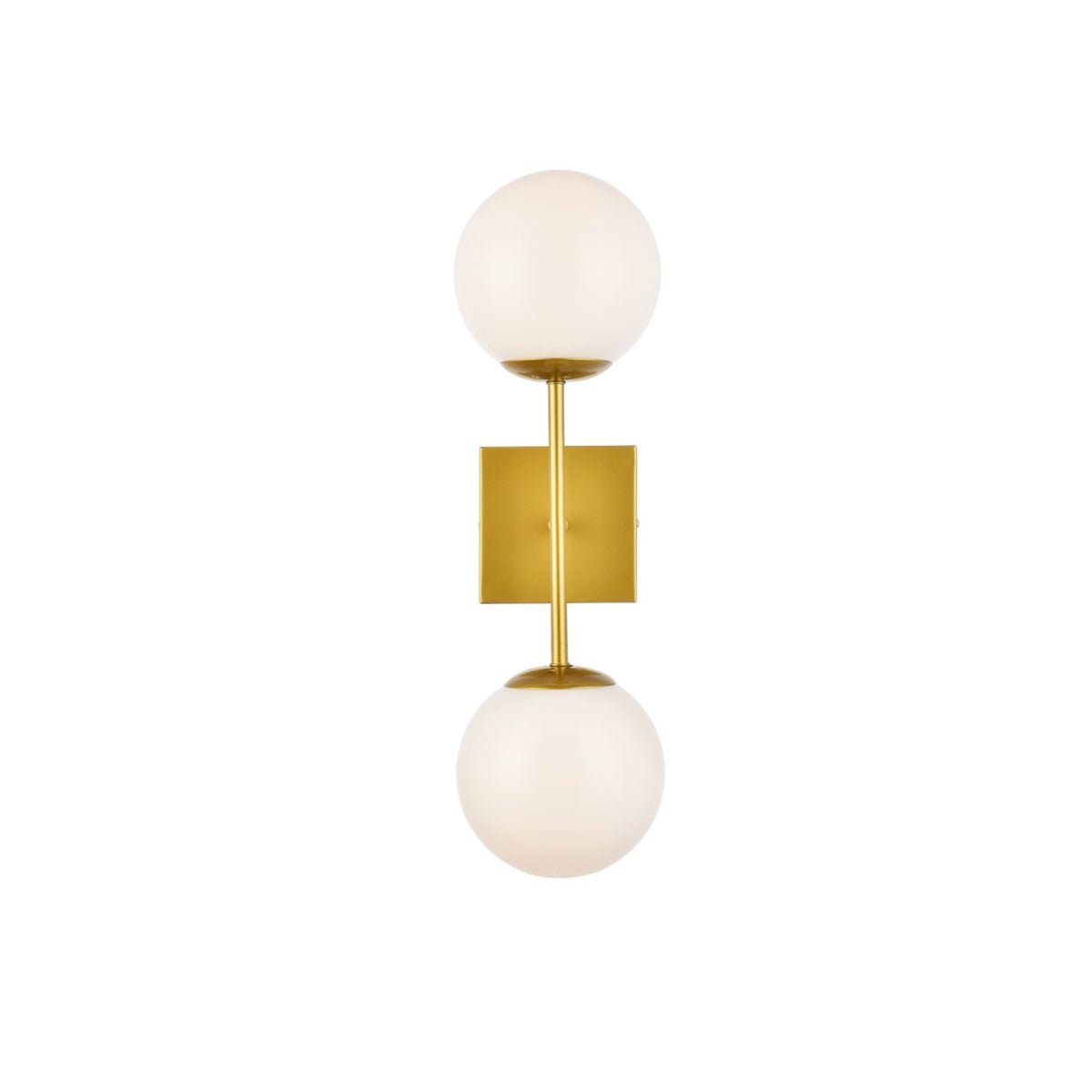 Neri 2 Lights Brass And White Glass Wall Sconce – Virventures