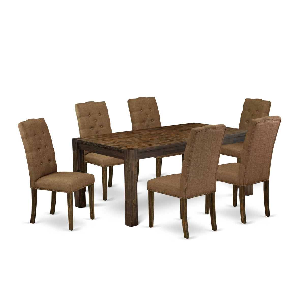 Casafoyer Lismore 7 Piece Kitchen Set Consist Of A Rectangle Rustic ...