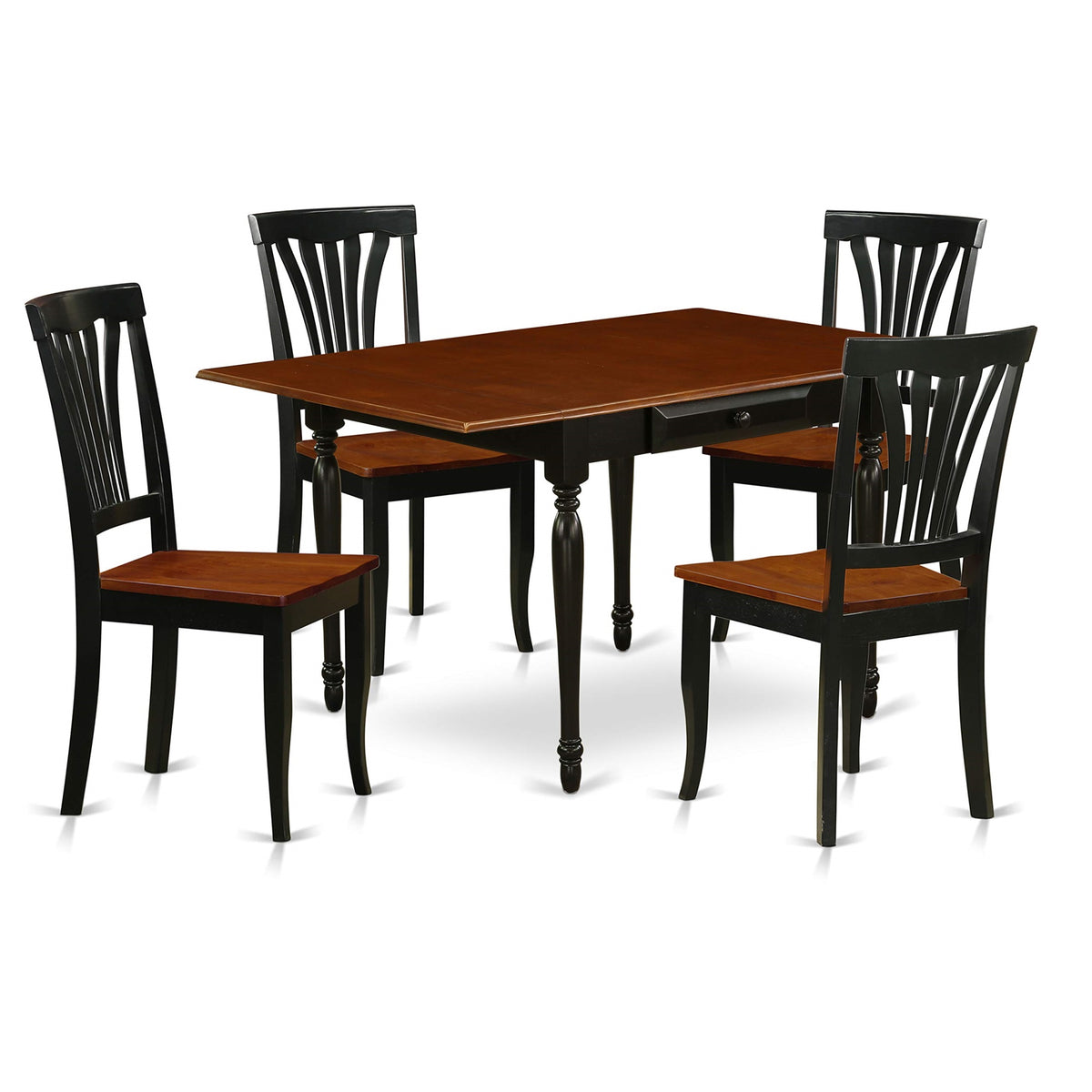 Ergode Monza 5 Piece Dinette Set, Rectangle Table With Dropleaf, 4 ...