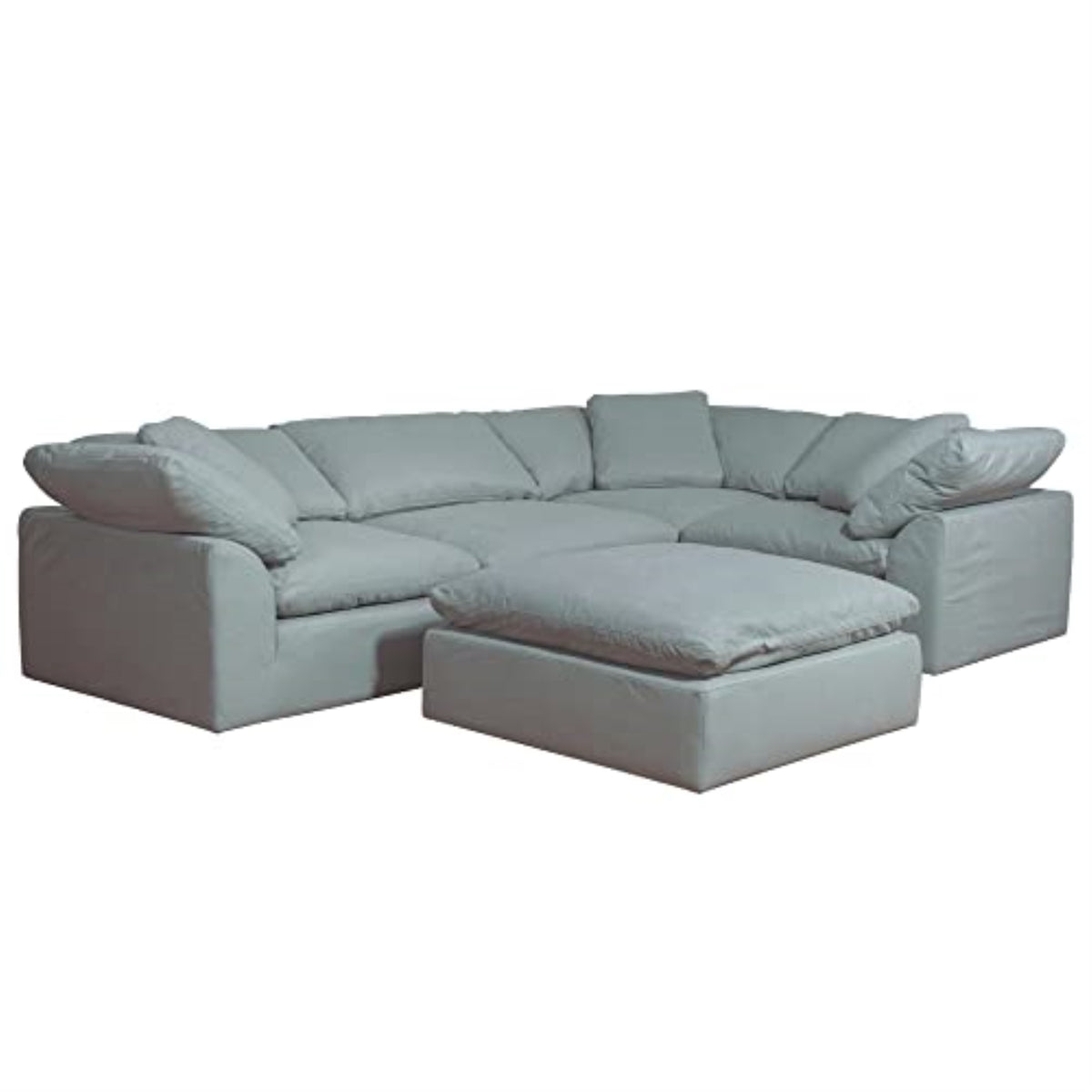 Sunset Trading Contemporary Puff Collection 5Pc Slipcovered Modular L ...