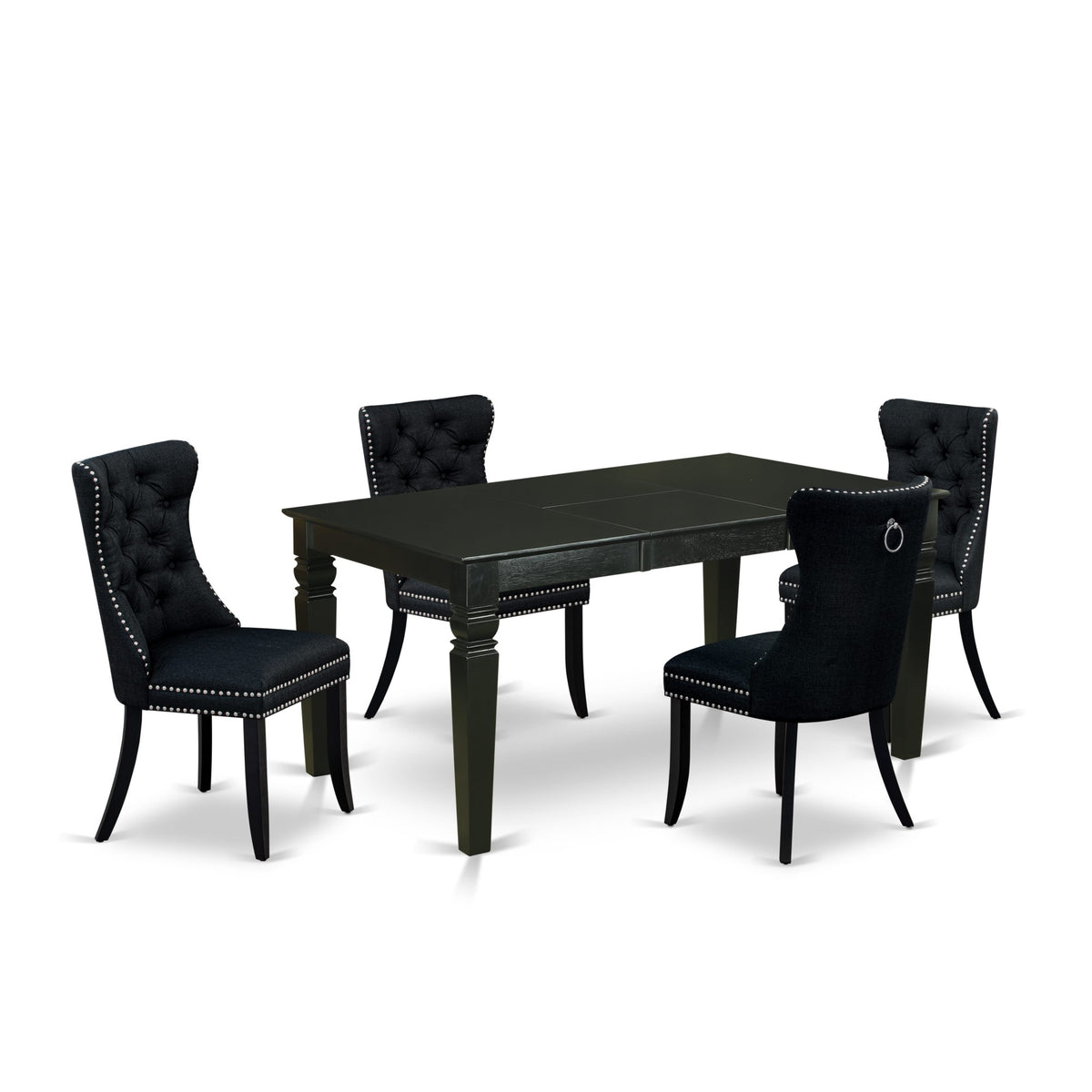 East West Furniture Weda5-Blk-24 5 Piece Dining Set Consists Of A ...