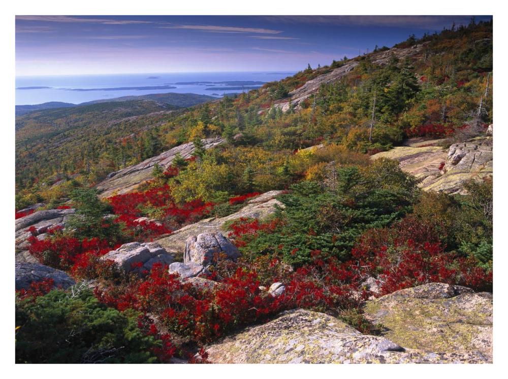 Atlantic Coast From Cadillac Mountain, Acadia National Park, Maine ...