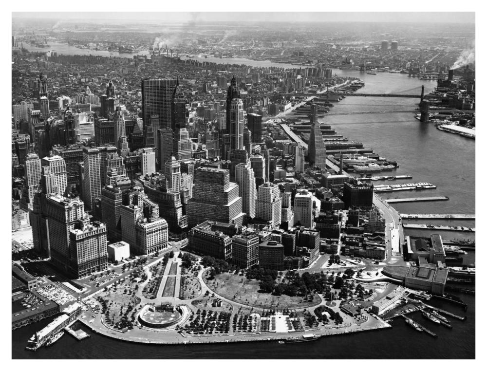 Aerial View Of Manhattan-Paper Art-42X32 – Virventures