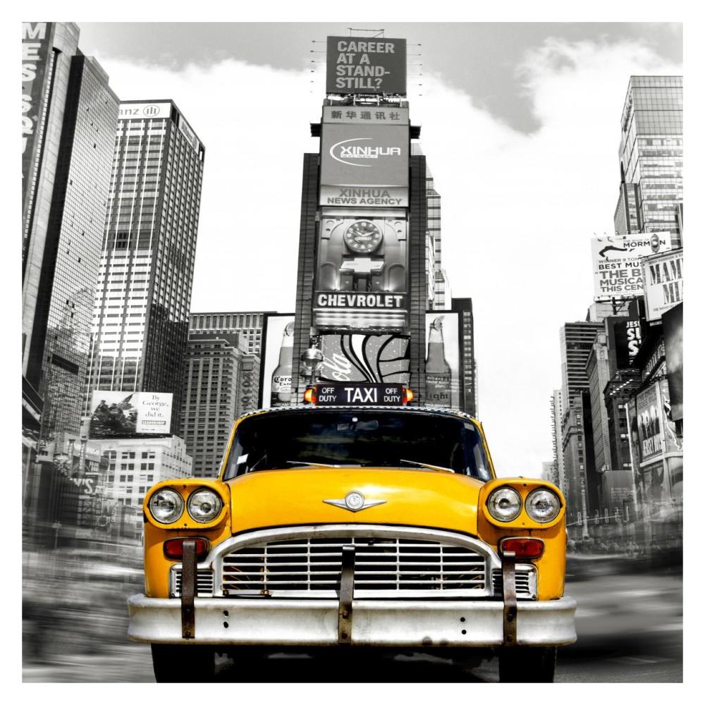 Vintage Taxi In Times Square, Nyc (Detail)-Paper Art-32X32 – Virventures